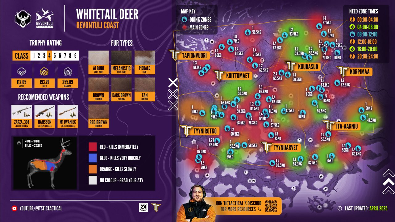 How to find Whitetail Deer Zones Revontuli Coast - Tictactical