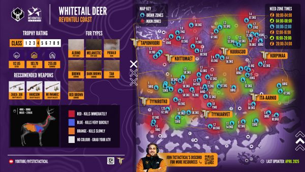 How to find Whitetail Deer Zones Revontuli Coast - Tictactical